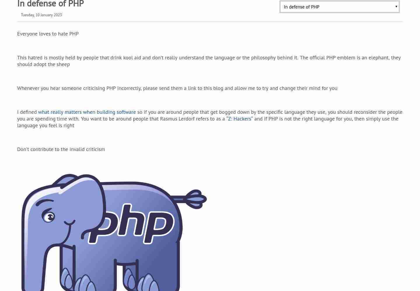 Bruce Blacklaws | In defense of PHP